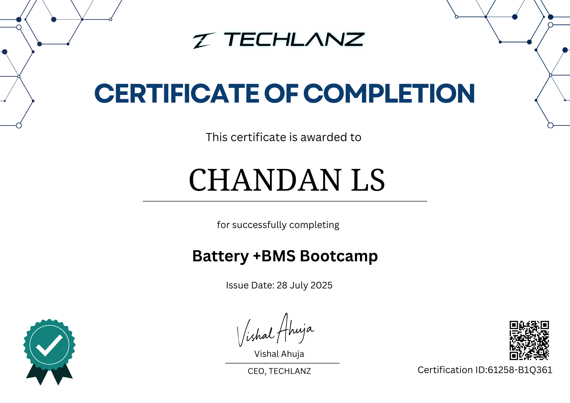 Chandan L S - Battery Systems Engineer | Cell & Pack Testing ...